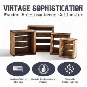 Rustic Wooden Nesting Crates – Set of 4 Farmhouse Storage Boxes - Etsy