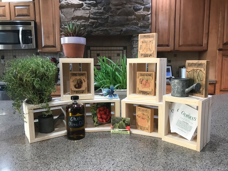 Set of 6 Small Wooden Crates – Rustic Storage & Farmhouse Decor - Etsy