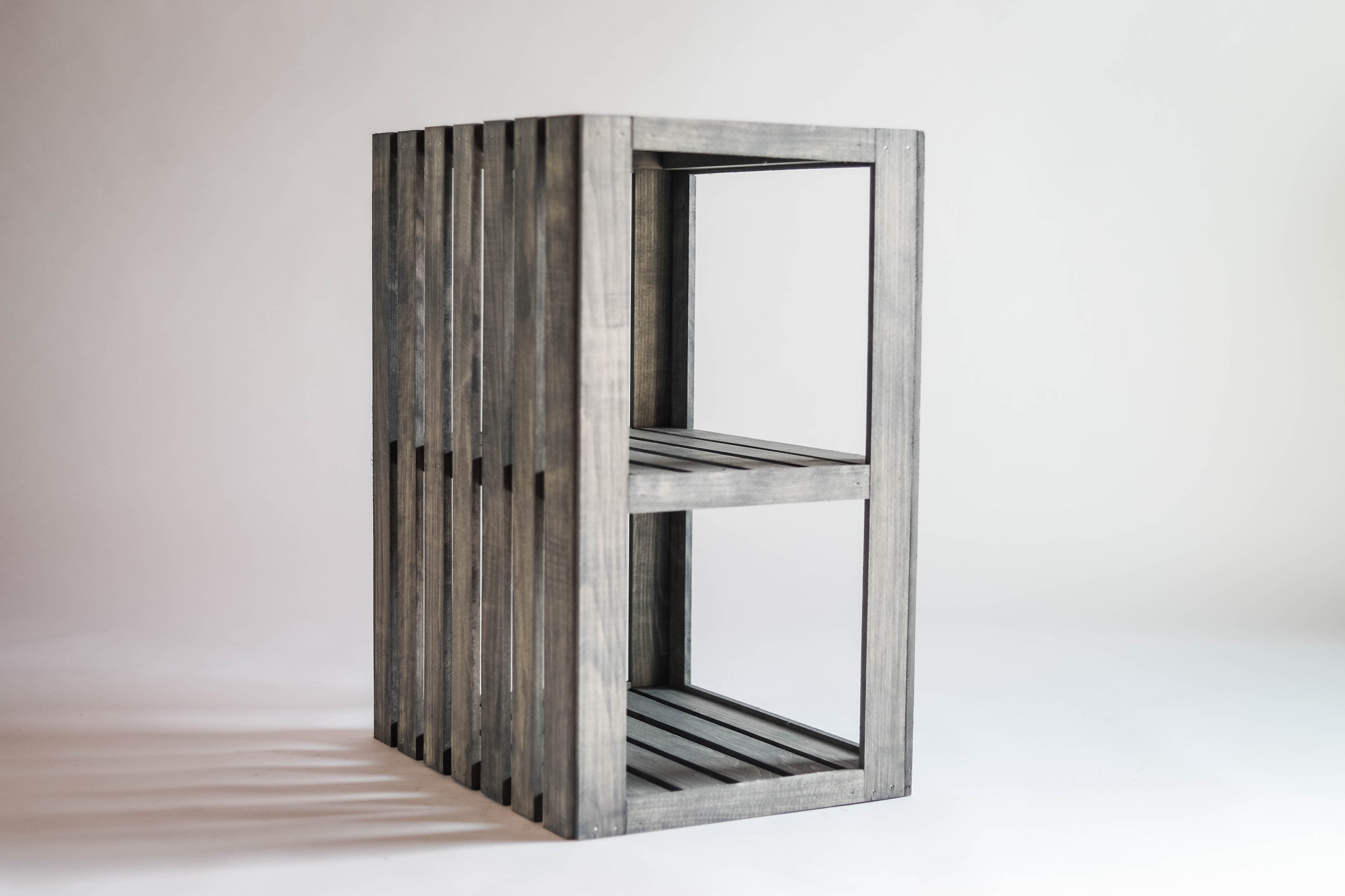 End Table/nightstand Wood Crate Antique Gray Stained - Etsy