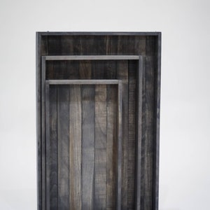 Antique Gray Stained Trays Set of 3 | Vintage Serving Trays for Home ...