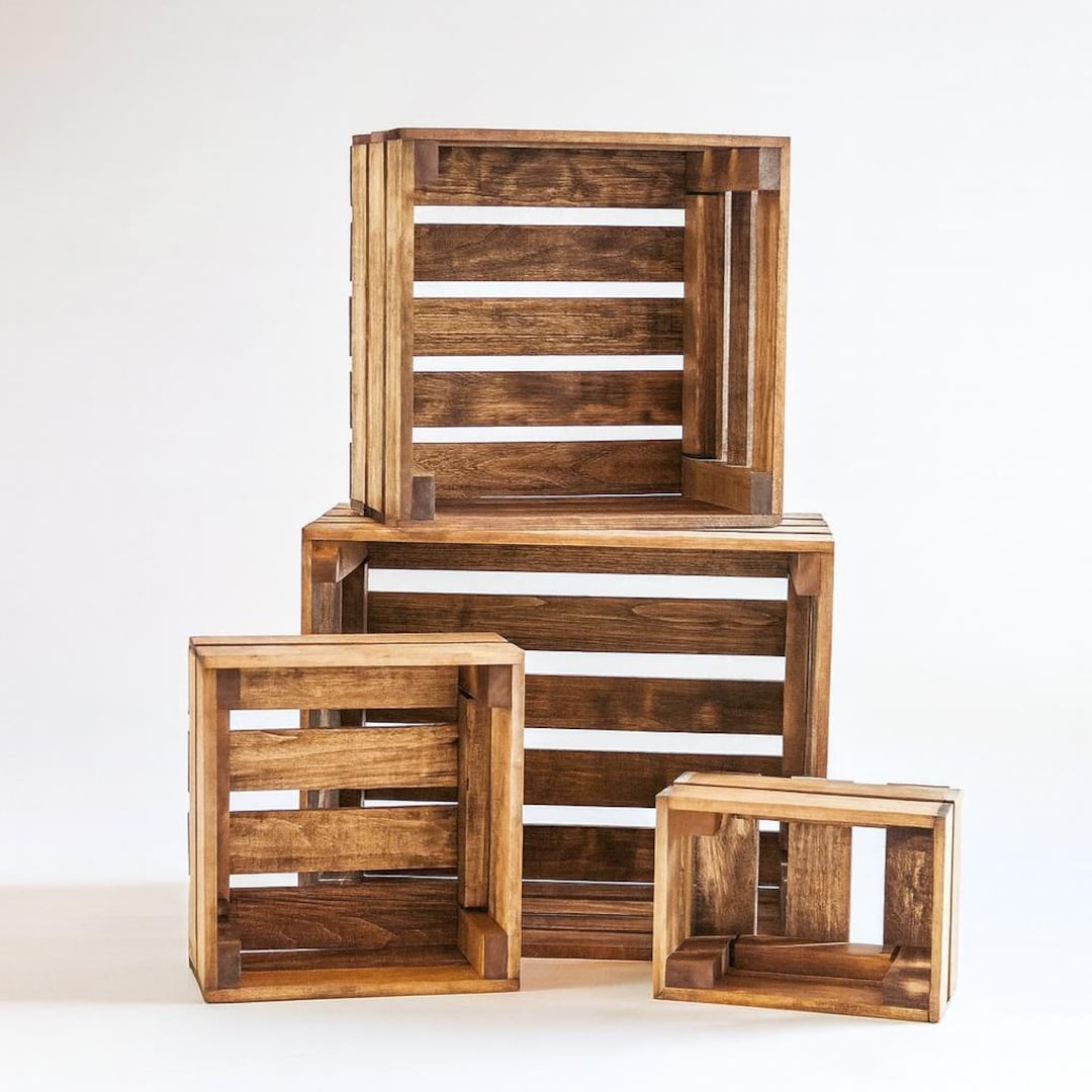 Rustic Wooden Nesting Crates – Farmhouse Display Shelves & Wedding ...