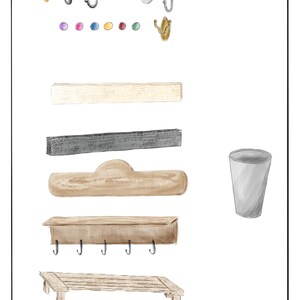 Digital PNG / JPEG Wellies, Raincoats, Coat Hooks, Family Illustration ...