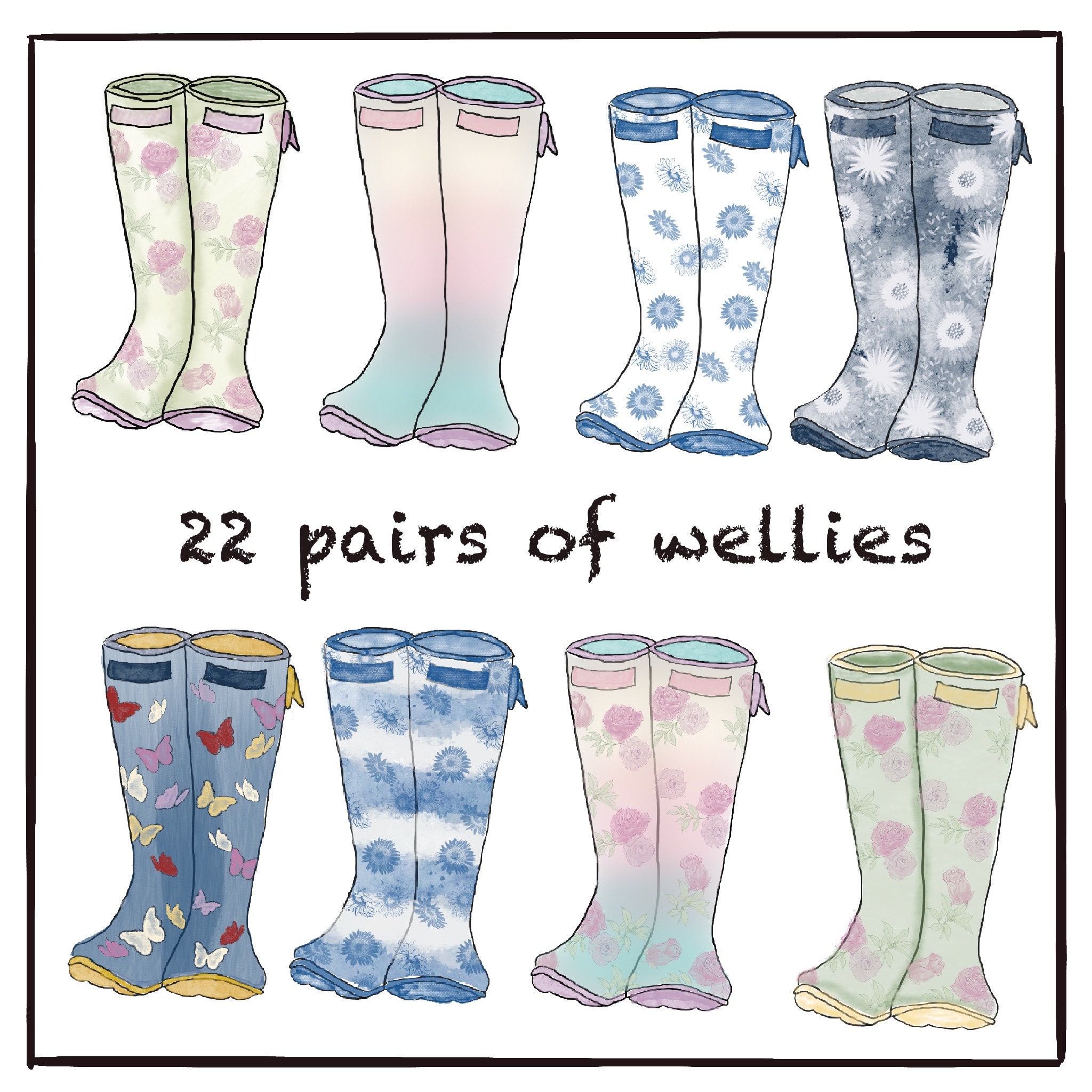 Digital Download, PNG Wellies, Wellies, Family Tree, Tree, Family ...