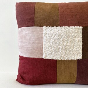 Earth Tone Hand-dyed Linen and Boucle Pillow Cover, 18 X 18 Pillow ...