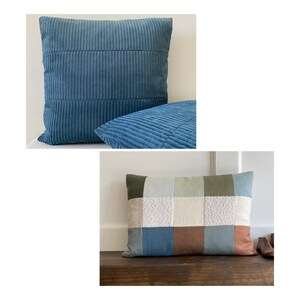 14 X 20 Boucle and Linen Lumbar Pillow, Patchwork Color Block Pillow ...