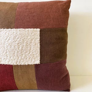 Earth Tone Hand-dyed Linen and Boucle Pillow Cover, 18 X 18 Pillow ...