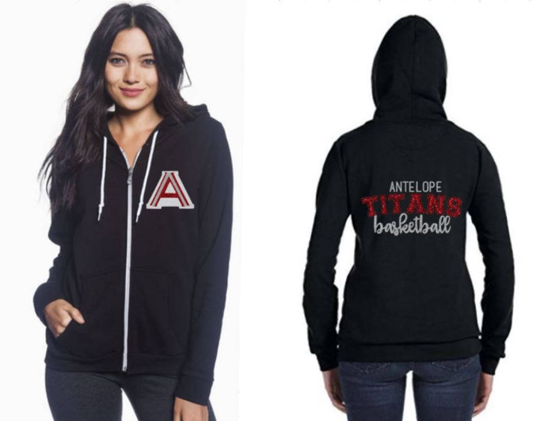 Antelope Titans Basketball Zip up Hoodie, Glitter Basketball Sweatshirt ...