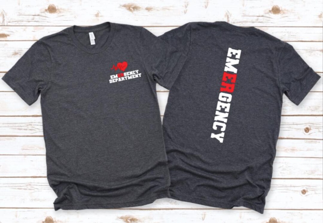 Emergency Department Heart EKG Unisex Tee | Minimalist RN Design - Etsy