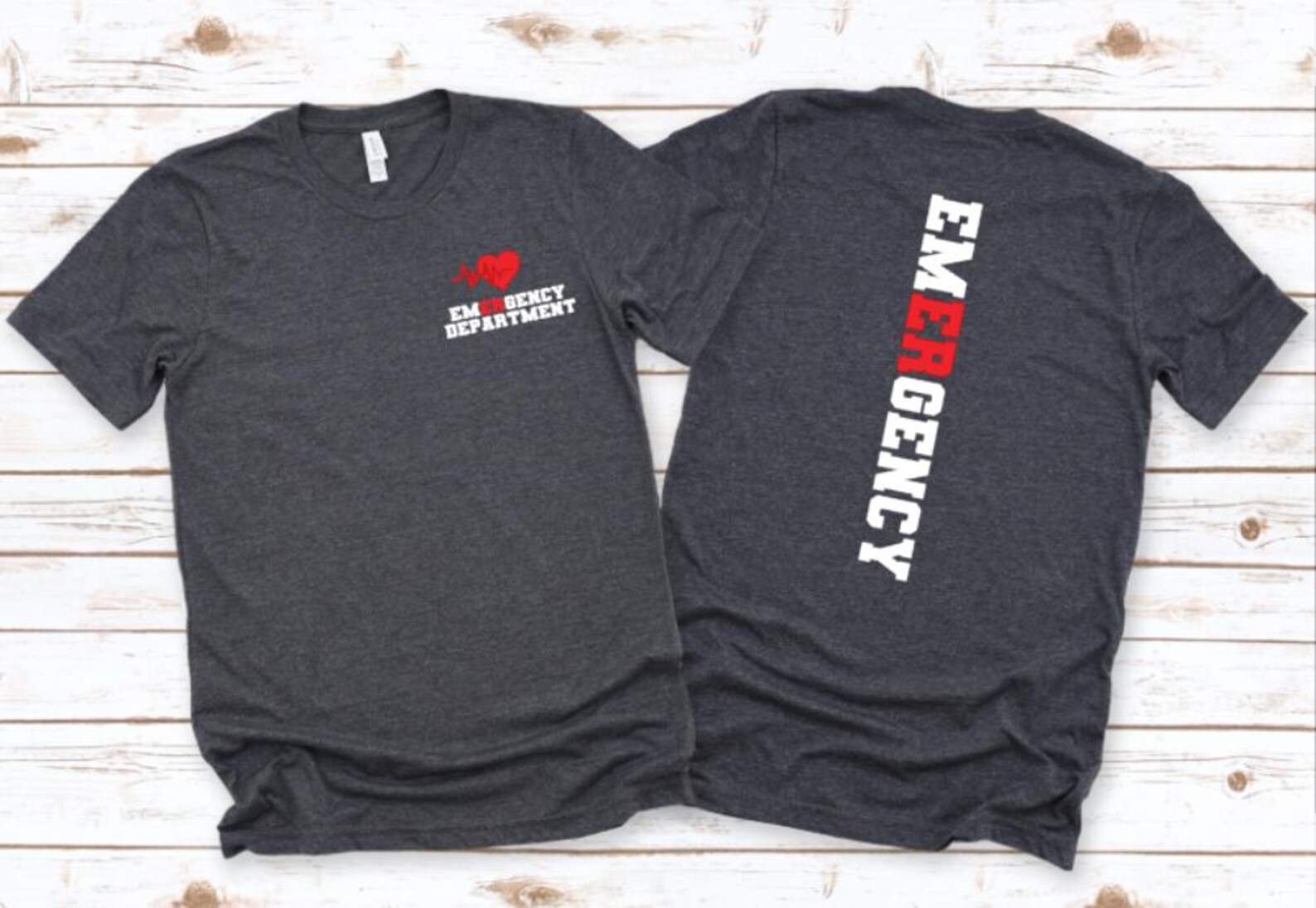 Emergency Department Heart EKG Unisex Tee | Minimalist RN Design - Etsy