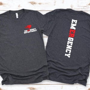Emergency Department Heart EKG Unisex Tee | Minimalist RN Design - Etsy