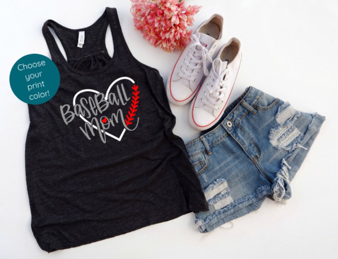 Baseball Mom Tank Top, Flowy Baseball Mom Tank, Cute Baseball Tank ...
