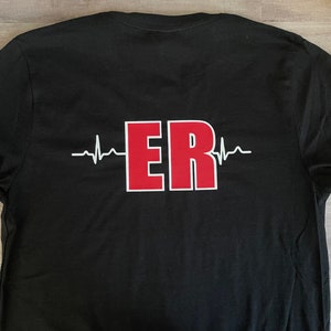 Emergency Department Shirt, Regular Print ER Shirt, ER Deparment, EKG ...