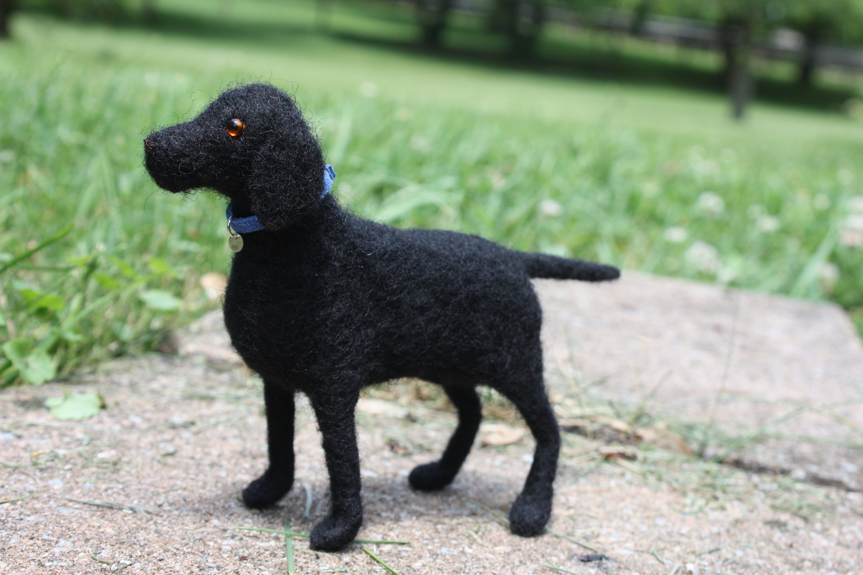 Needle Felted Black Labrador Retriever - Etsy