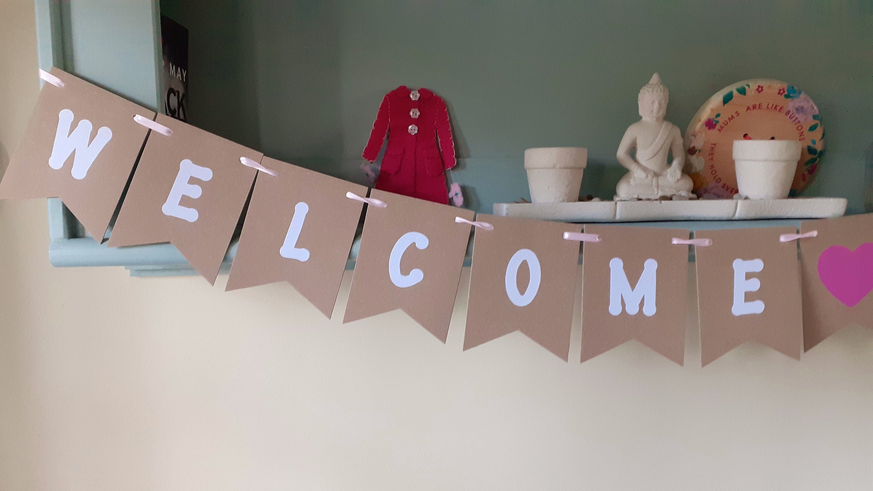 Personalised Welcome Home Bunting Banner Decoration Any Name | Etsy