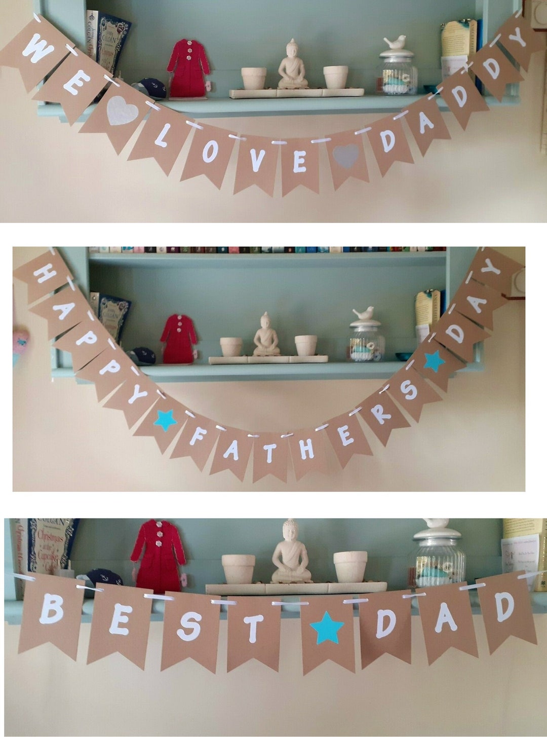 Happy Fathers Day Bunting Banner, Best Dad, I Love Daddy ***last Day ...