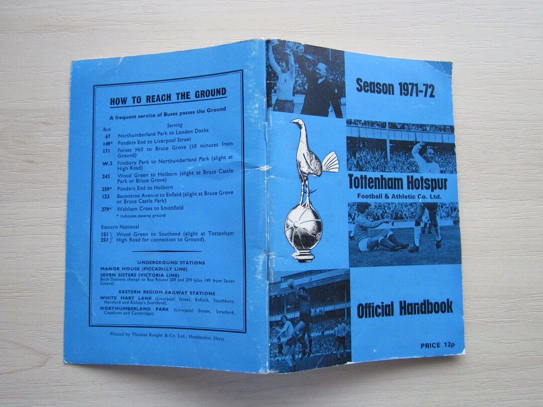 1971-72 Tottenham Hotspur Football Club Magazine, Handbook, Yearbook ...