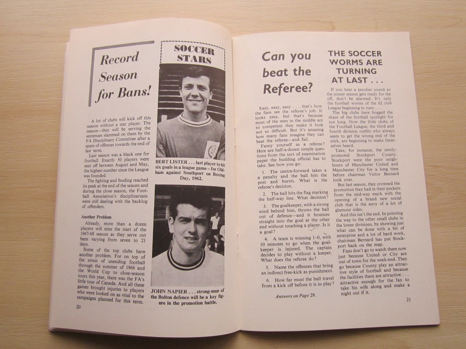 1967 Queens Park Rangers QPR Football Supporters Club Handbook ...