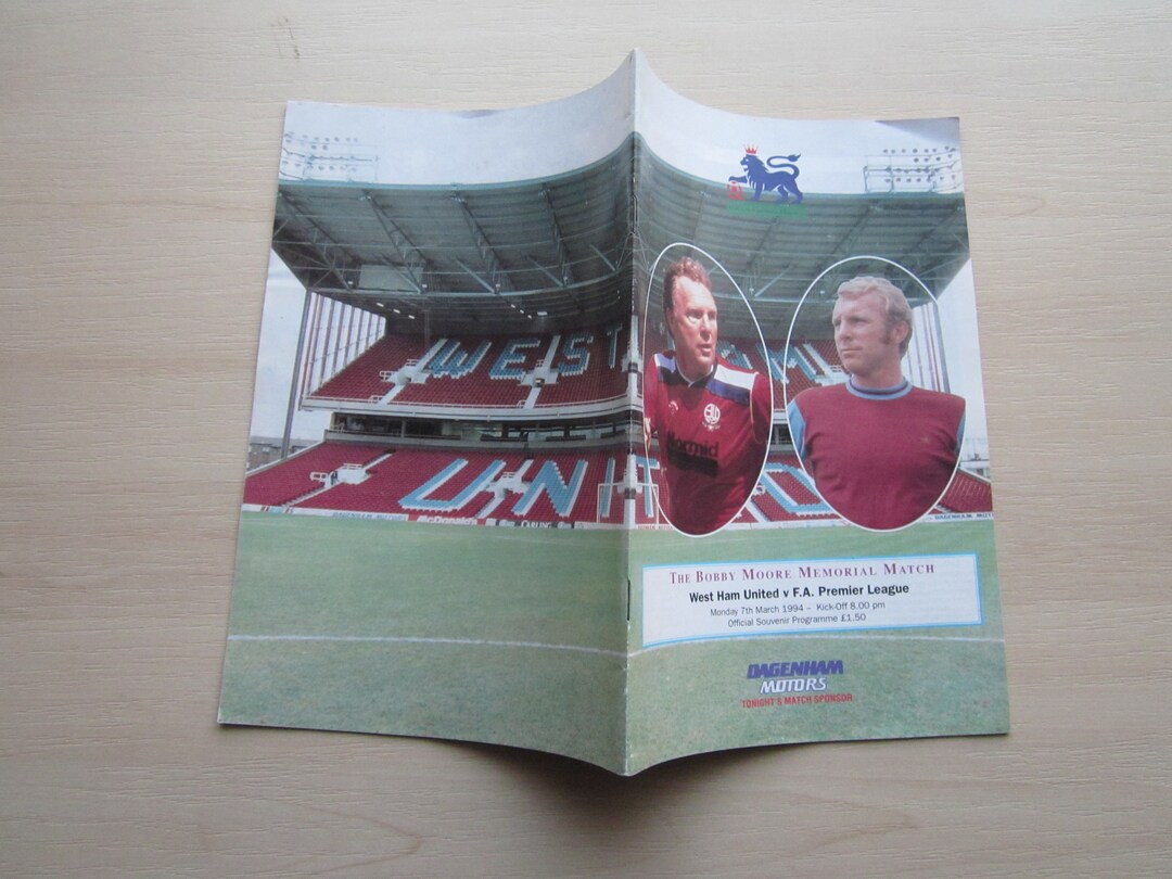 1993-94 the Bobby Moore Memorial Football Match Programme. Ideal ...