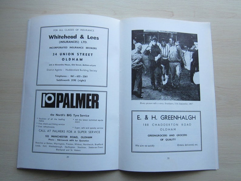 1968-69 Oldham Athletic Football Supporters Club Handbook, Yearbook ...