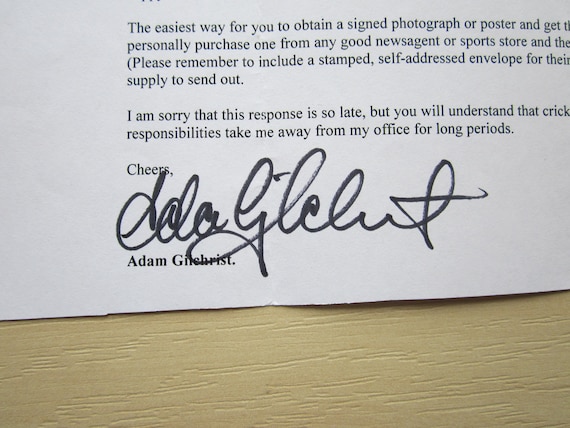Adam Gilchrist Signature