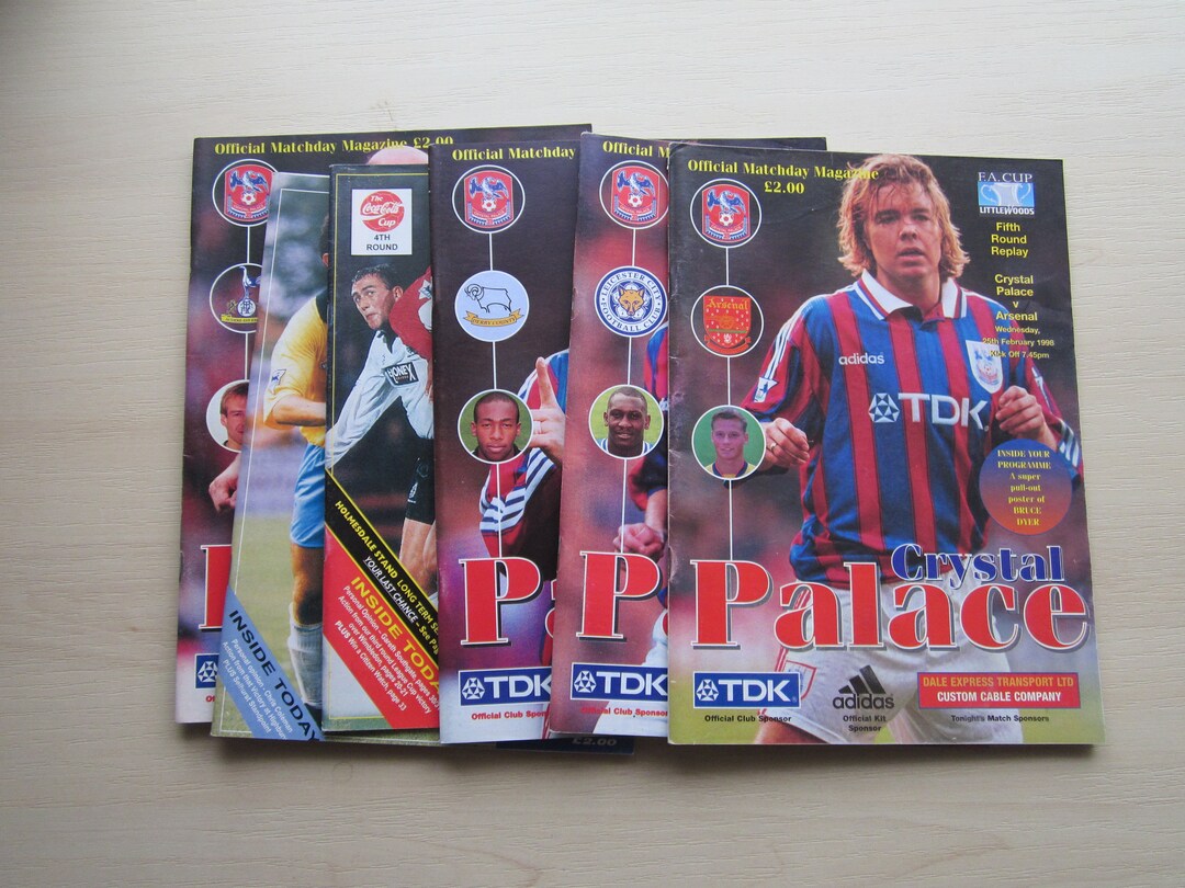 1990s FIVE Crystal Palace Football Club Match Programmes. Ideal ...
