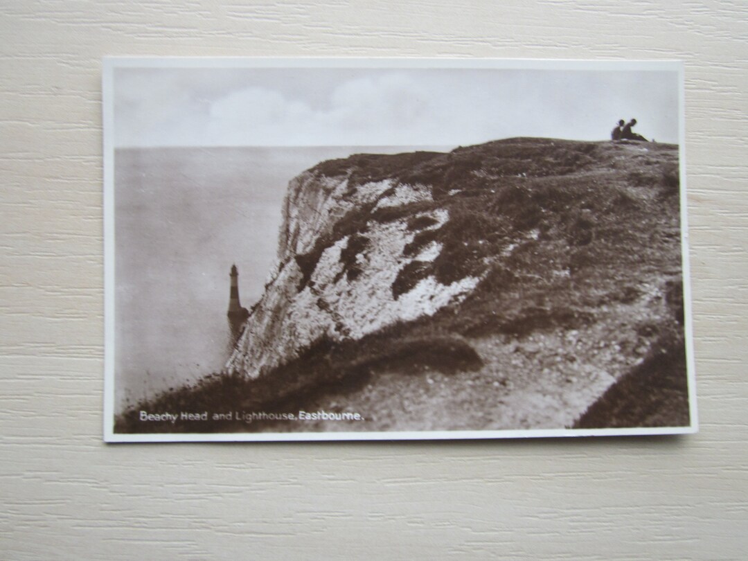 Postcard, Beachy Head & Lighthouse, Eastbourne, UK. REAL PHOTO Postcard ...