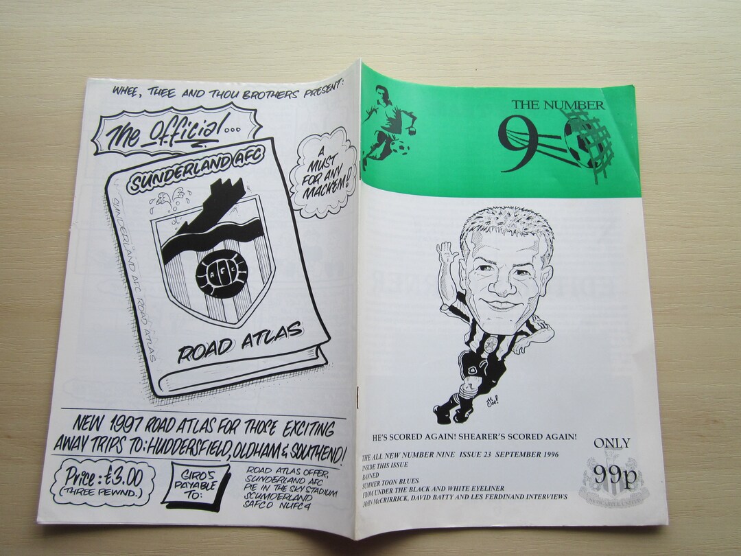 1990s THREE "the Number 9" Newcastle United Football Club Fanzines ...