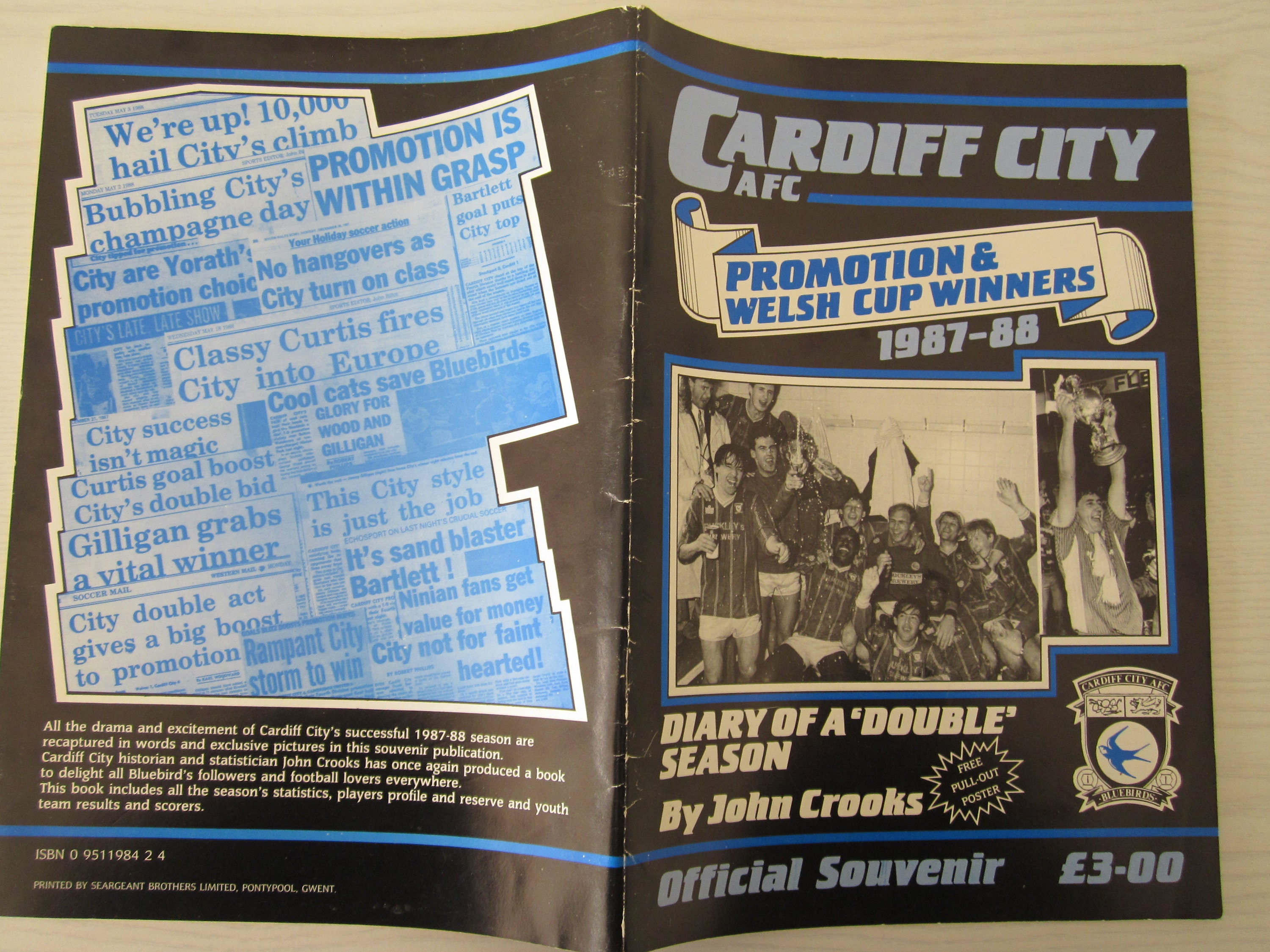 1987-88 Cardiff City Promotion & Cup Winners Brochure/souvenir ...