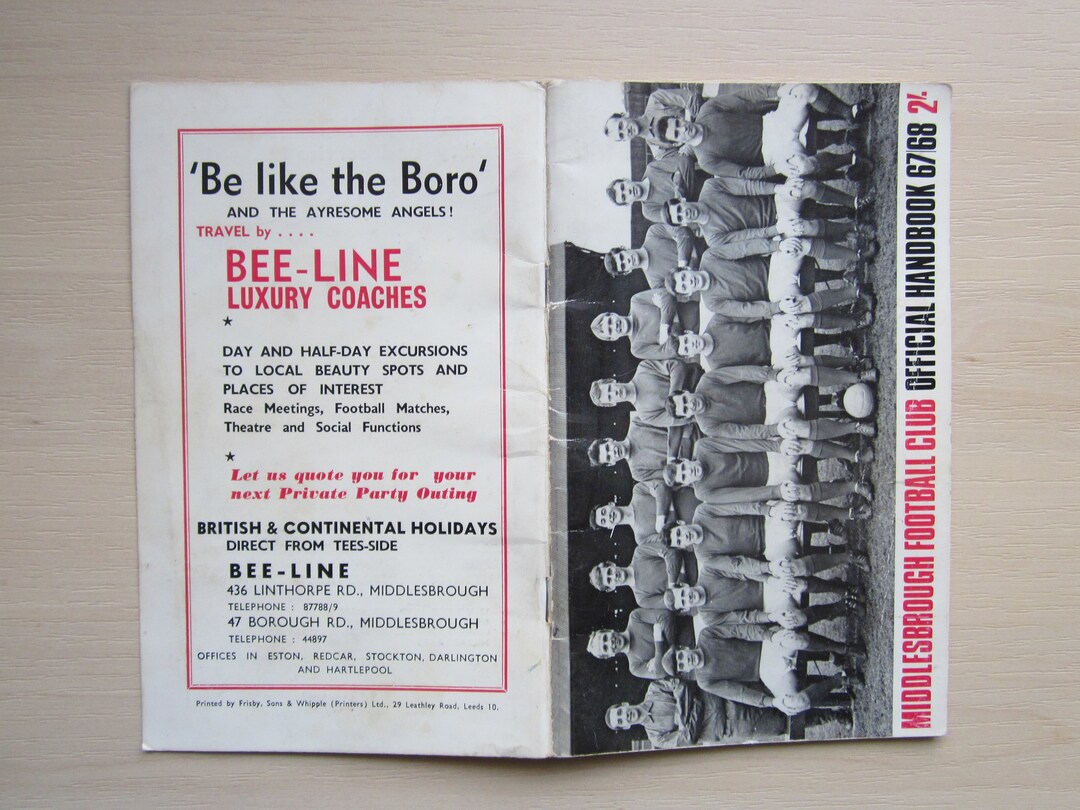 1967-68 Middlesbrough Football Club Handbook, Yearbook, Annual ...