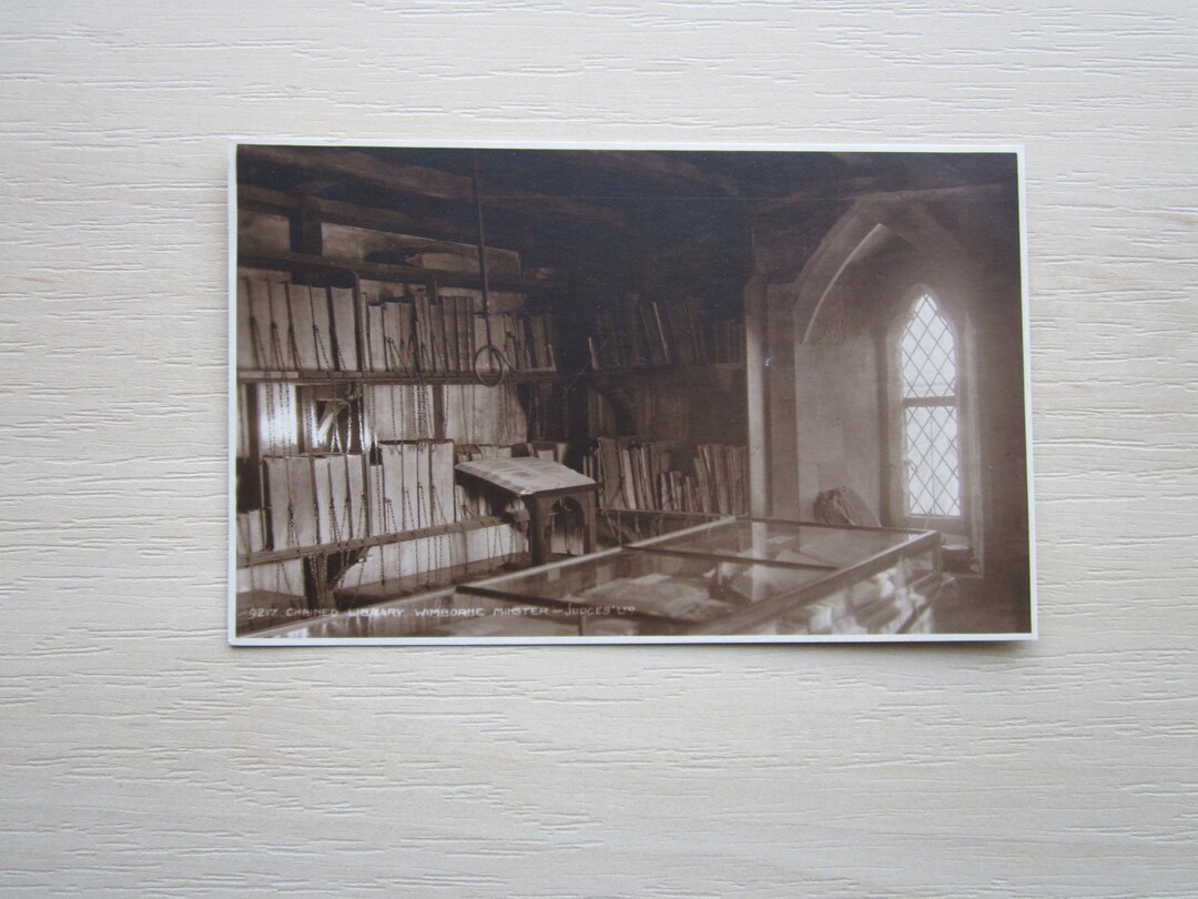 Postcard, Chained Library, Wimborne, Dorset, England. UK. Genuine ...