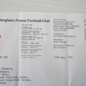 1981 Brian Clough PERSONALLY HAND SIGNED Letter on Official - Etsy UK
