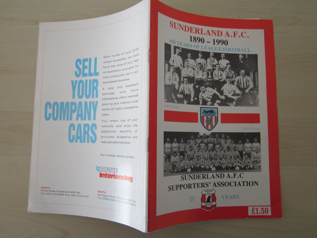 1990 Sunderland FC Centenary (1890-1990) Handbook, Yearbook, Souvenir ...