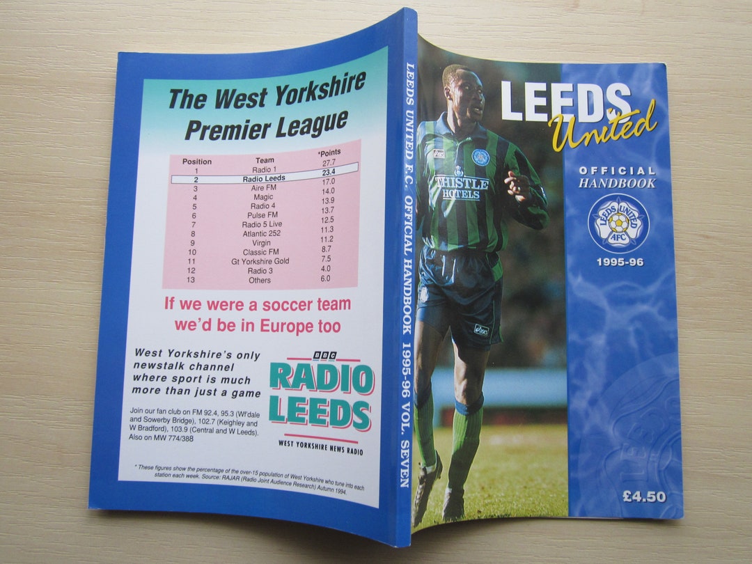 1995-96 Original Leeds United Football Club Handbook, Yearbook ...