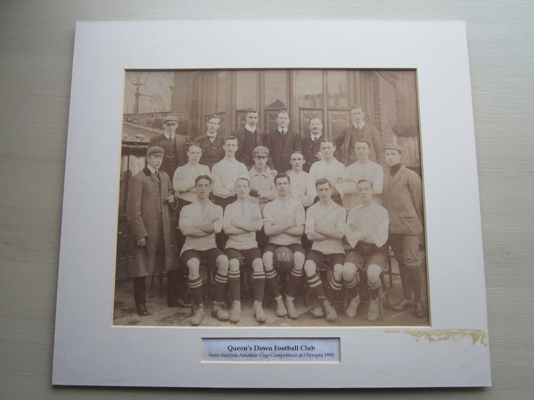 1906 Large Vintage Football Club Photograph, Queen's Down Football Club ...