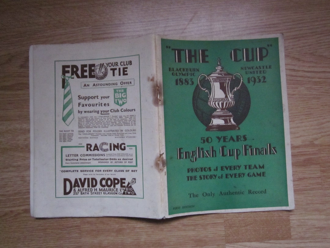 1883-1932 Original First Edition the Cup 50 Years English Cup Finals ...