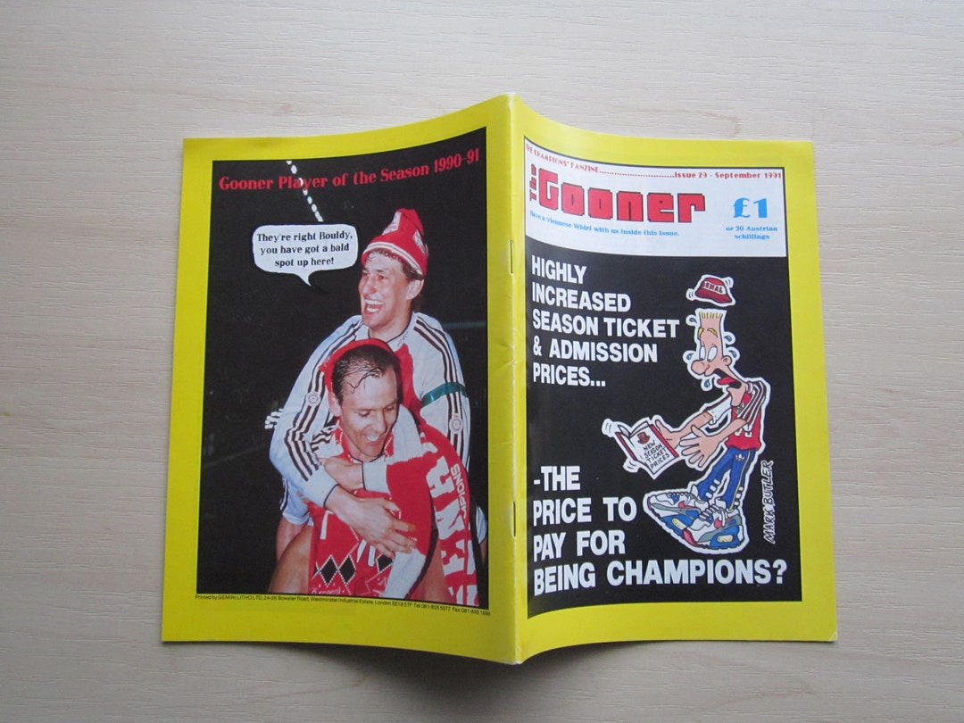 1990s THREE "the Gooner" Arsenal Football Fanzine Magazines, Brochures ...