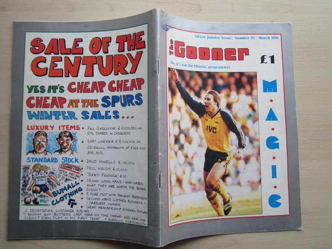 1990s FOUR Original "the Gooner" (arsenal) Fanzine Magazines, Handbook ...