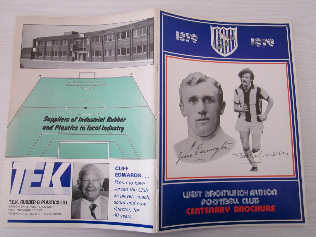 1879-1979 West Bromwich Albion WBA FC Football Club Centenary Brochure ...