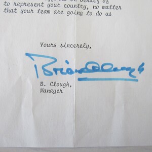 1981 Brian Clough PERSONALLY HAND SIGNED Letter on Official - Etsy UK