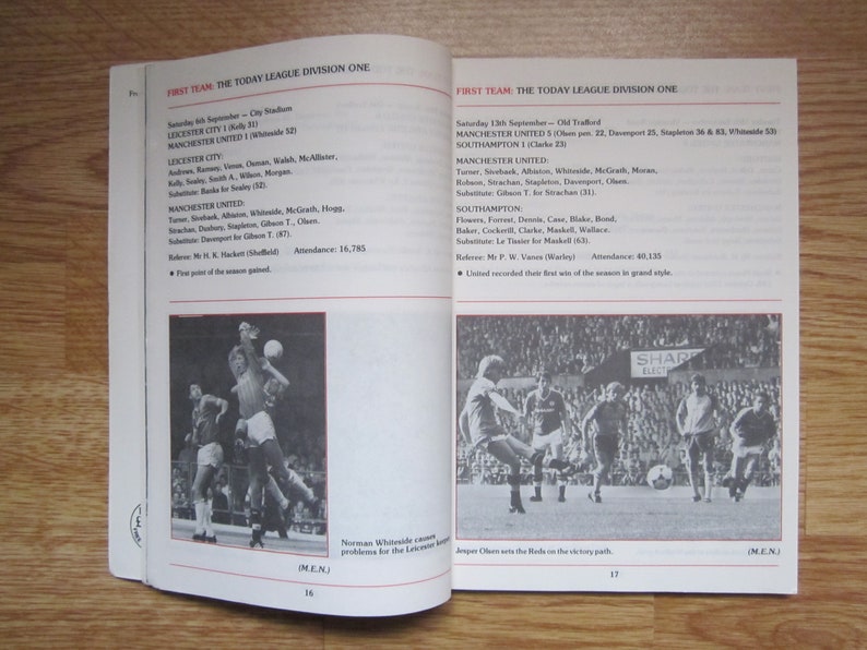 1987 Manchester United Football Club Yearbook, Handbook, Annual ...