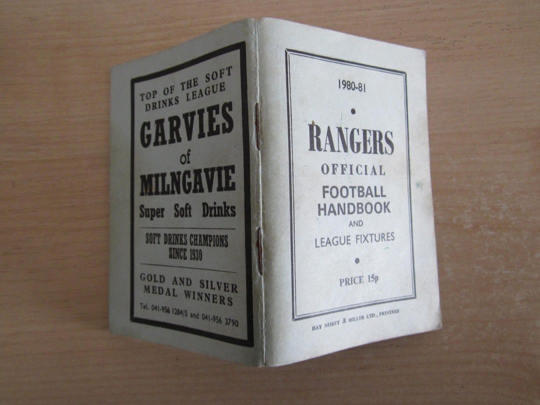 1980-81 Rangers Football Club Handbook Yearbook, Annual, Souvenir ...