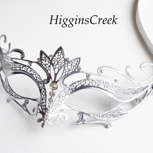 Silver Masquerade Mask Metal Venetian Mask Mardi Gras Mask | Etsy