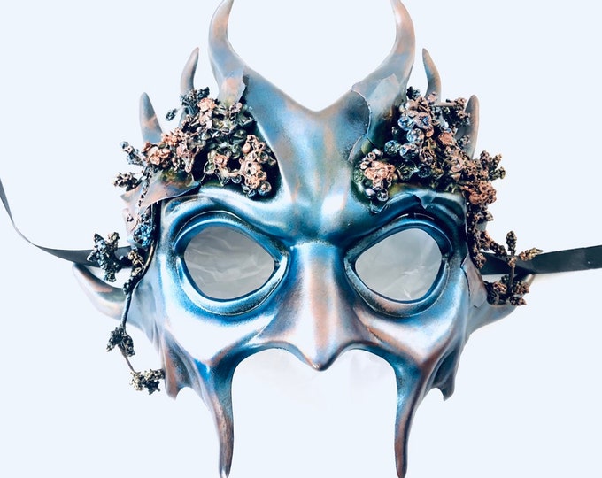 Blue Goblin Fantasy Mask Magical Horn Mask, Mythical Creature Masks ...