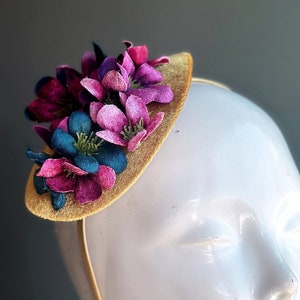 Flower Fascinator Hat Garden Party Tea Party Hat Derby Hat Flower ...