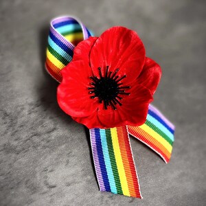 Poppy Flower Pride Month Rainbow Pin LGBTQ - Etsy