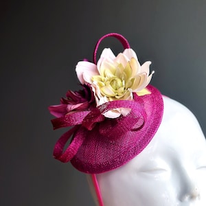Pink Tea Party Hat Flower Fascinator Hat Feather Headpiece Women Hats ...