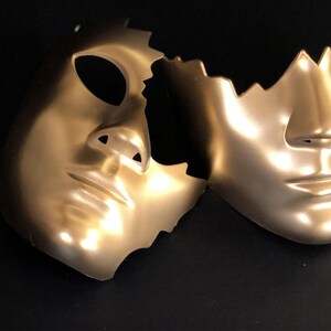Half Face Mouth Cover - Black Gold Phantom Masquerade Mask - Etsy