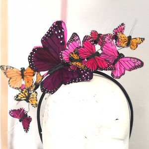 Tea Party Hat, Monarch Butterfly Headdress Hat Fascinator Derby Hat ...