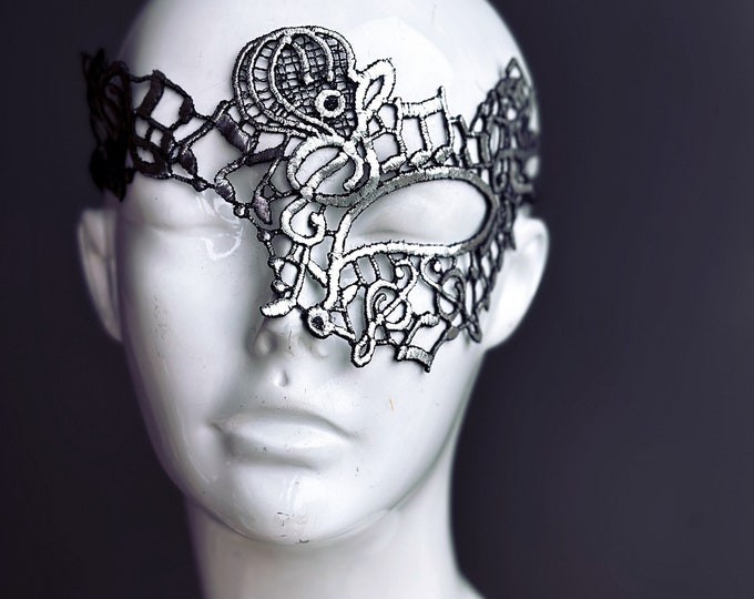 Music Notes Masquerade Mask Silver Venetian Mask, Treble Clef Note Mask ...