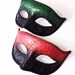 Red Green Theme Masquerade Mask for Men Christmas Party Masks ...